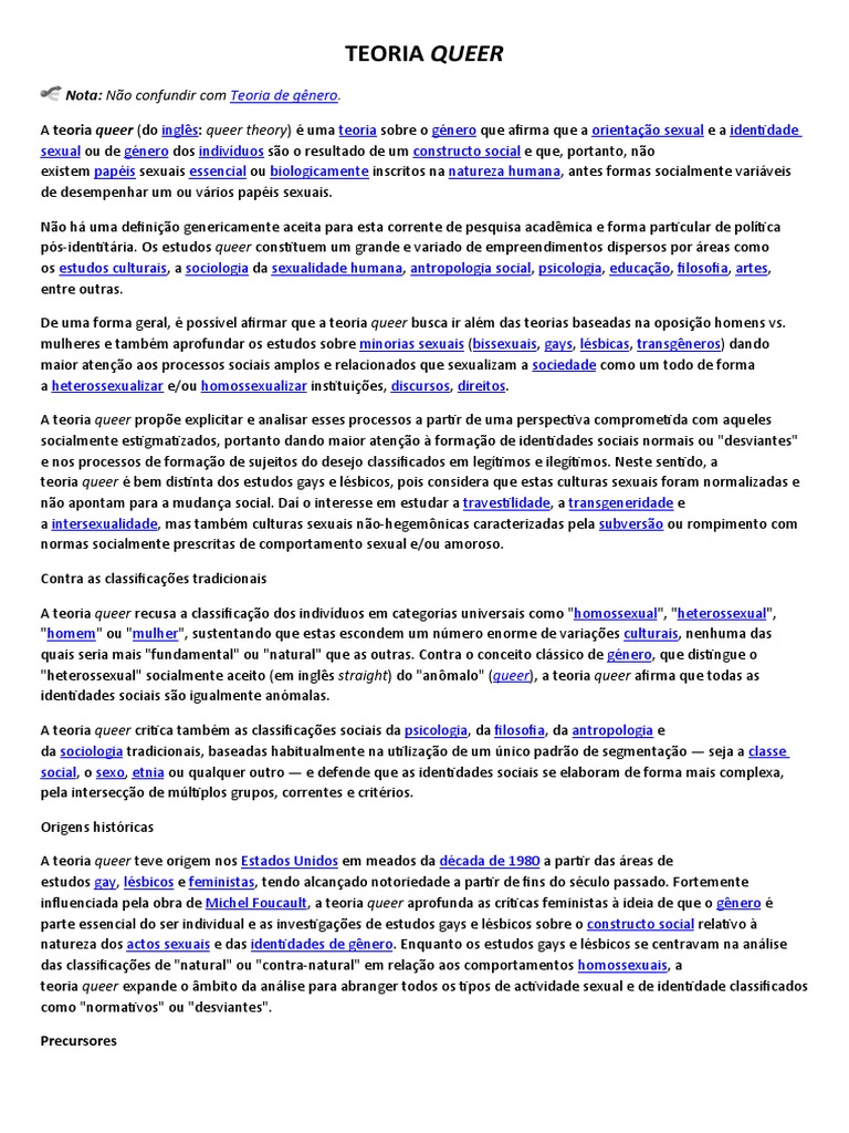 Teoria Queer e A Teologia | PDF | Teoria Queer | Estudos LGBTQIA+