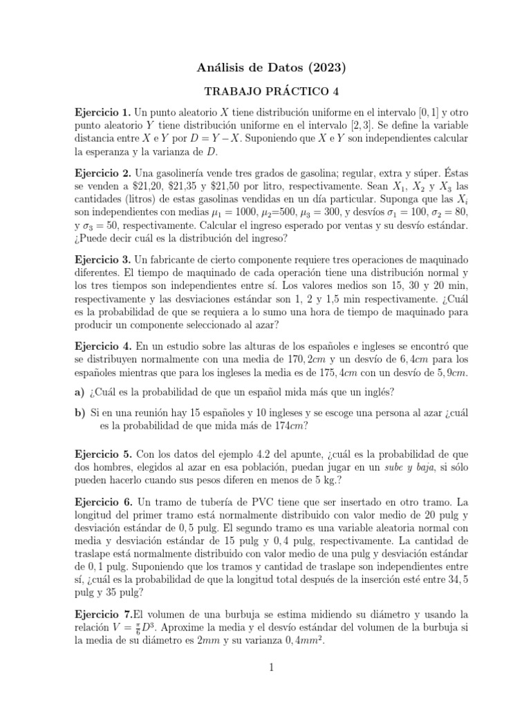 TP4 Datos 2023 | PDF | Desviación Estándar | Medición
