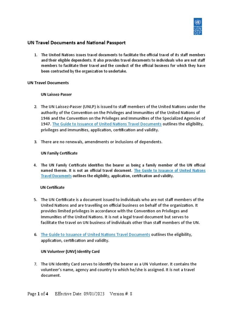 Admin Service - Duty Travel - Requirements - UN Travel Documents and ...