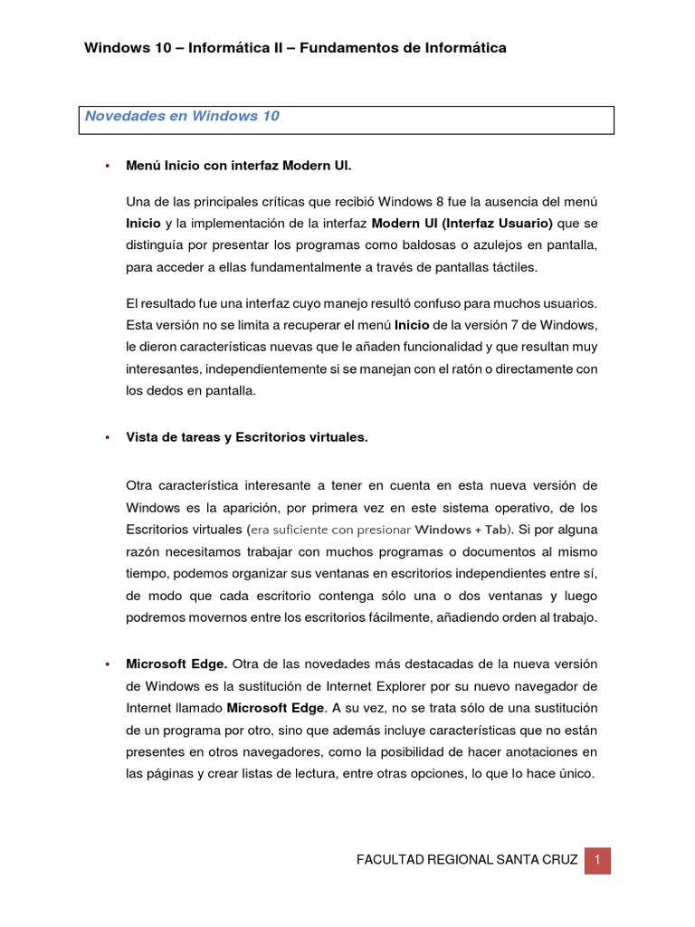 Unidad UNO Win 10 | PDF | Windows 10 | Microsoft Windows