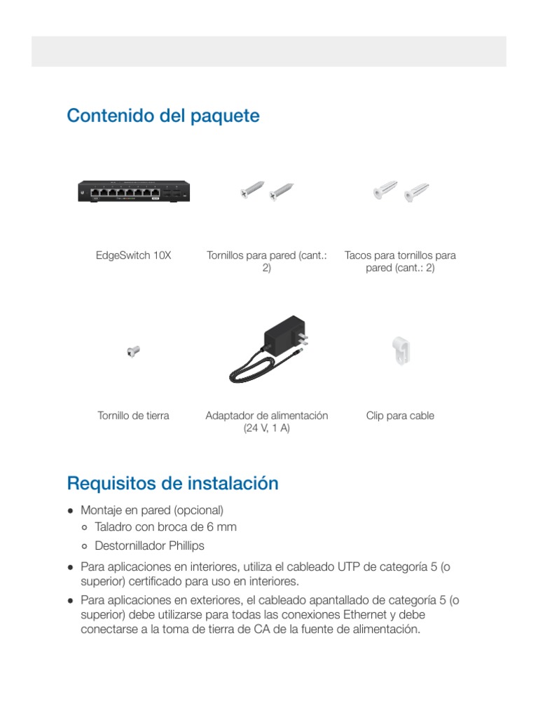 Guía de Inicio Rápido de ES-10X | PDF | Dirección IP | Ingenieria Eléctrica