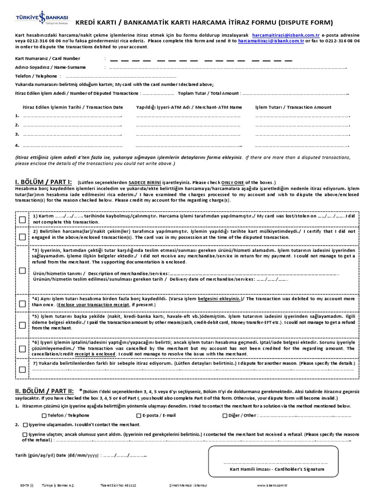 Harcama Itiraz Formu | PDF