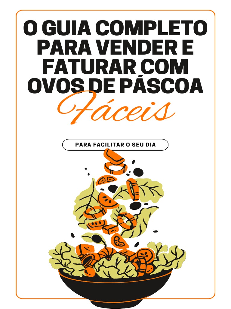 Capa de Ebook Sobre Receitas de Comidas Com Ilustração Laranja Verde e ...