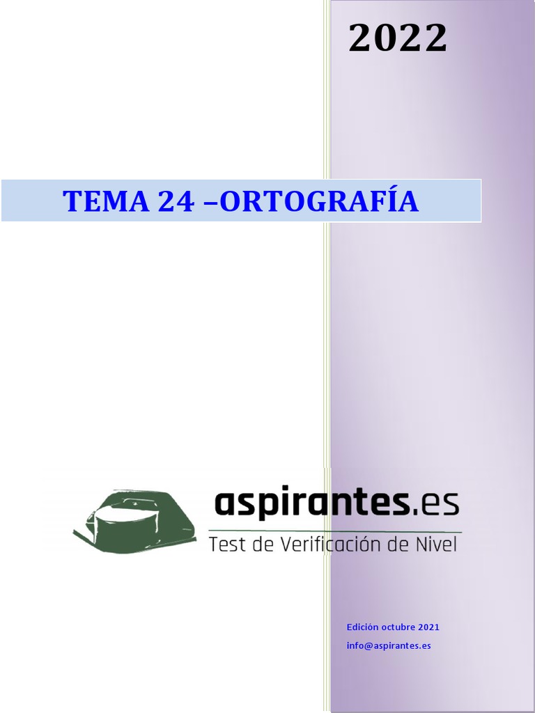 Tema 24. Guion Del Aspirante Sobre Ortografia Gratis | PDF | Fonética | Lingüística