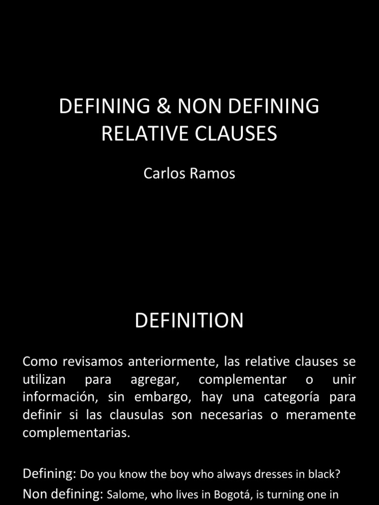 Defining vs Non-Defining Clauses | PDF