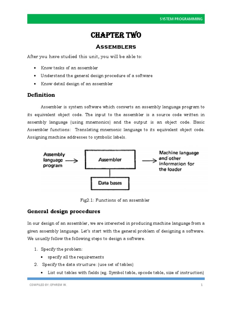Chapter Two Assembler Pdf Assembly Language Computer Program