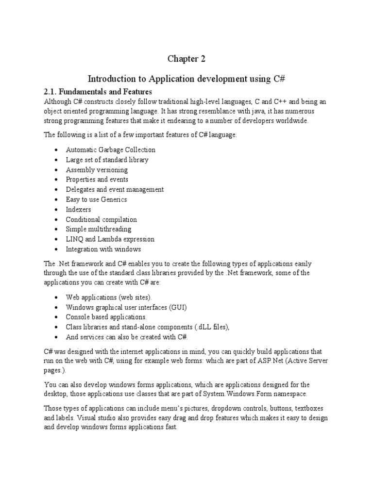 C# - Chapter 2 | PDF | Window (Computing) | Graphical User Interfaces