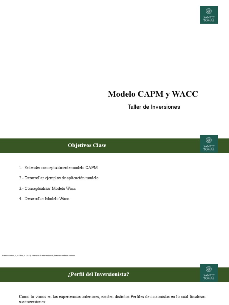 Modelo CAPM y WACC | PDF | Modelo de fijación de precios de activos de ...