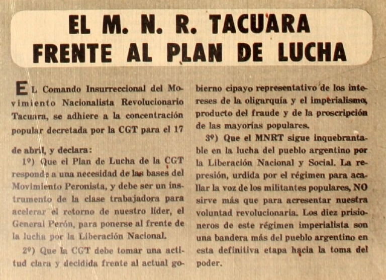 1964 Abril MNRT Comunicado | PDF