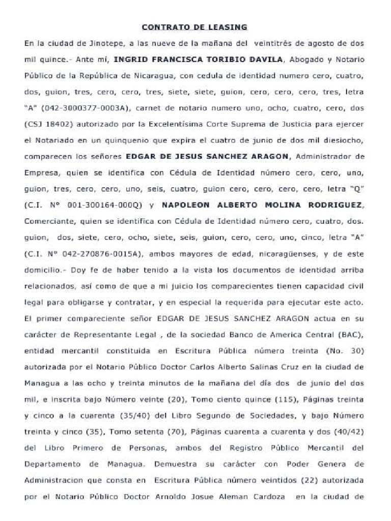 Contrato de Leasing | PDF