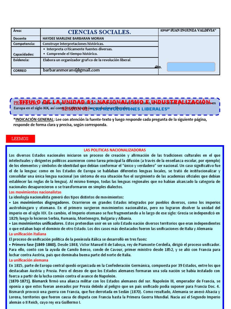 Sesion 2-Cc - Ss 4to Año | PDF | imperio Alemán | Reino de italia