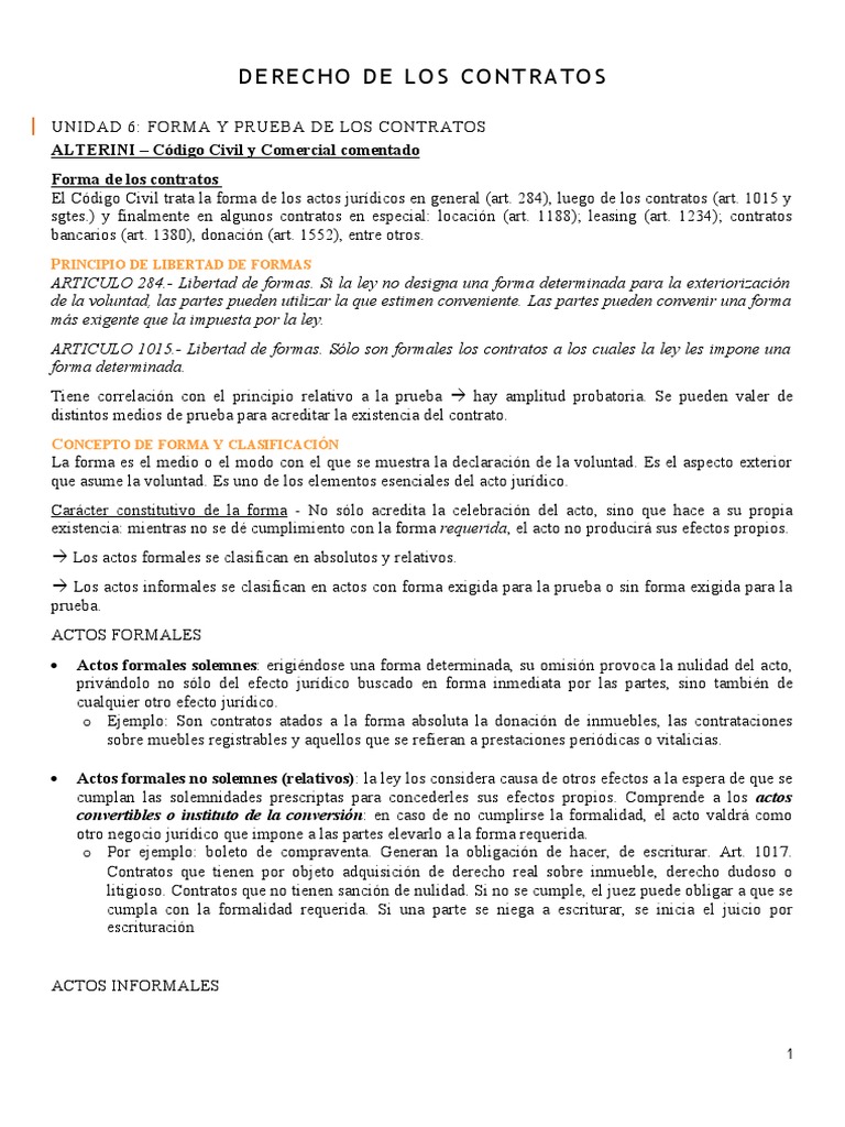 Contratos I RESUMEN | PDF | Evidencia (ley) | Justicia