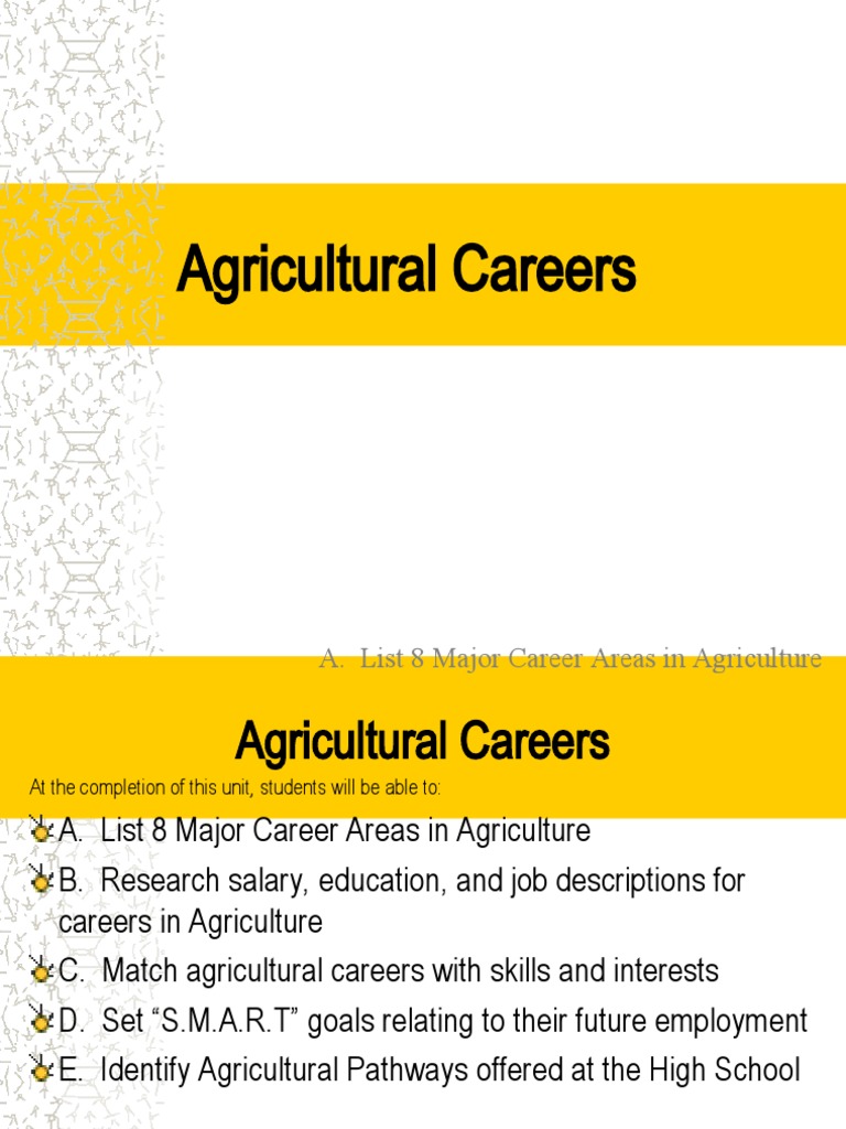 Major Career Areas in Agriculture | PDF | Agriculture | Lunch