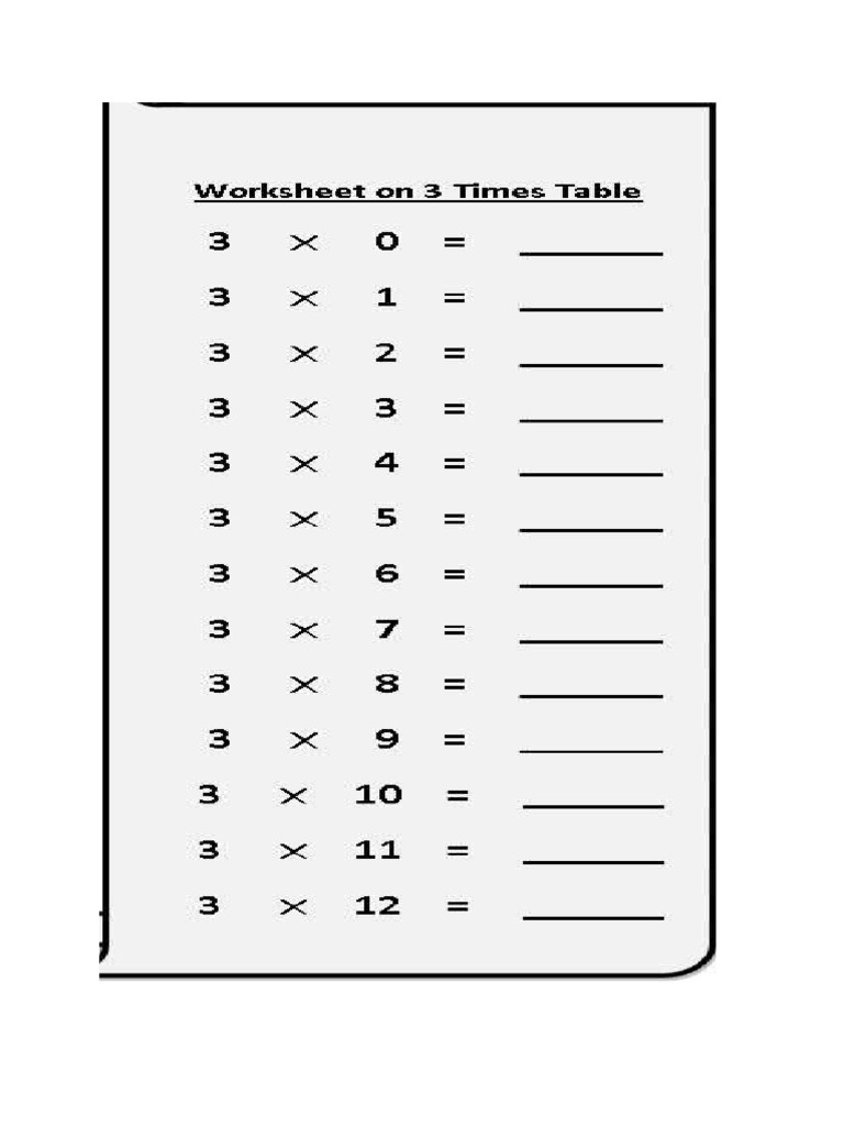 2, 3, 4, 5,6 & 7 Times Tables Worksheet | PDF
