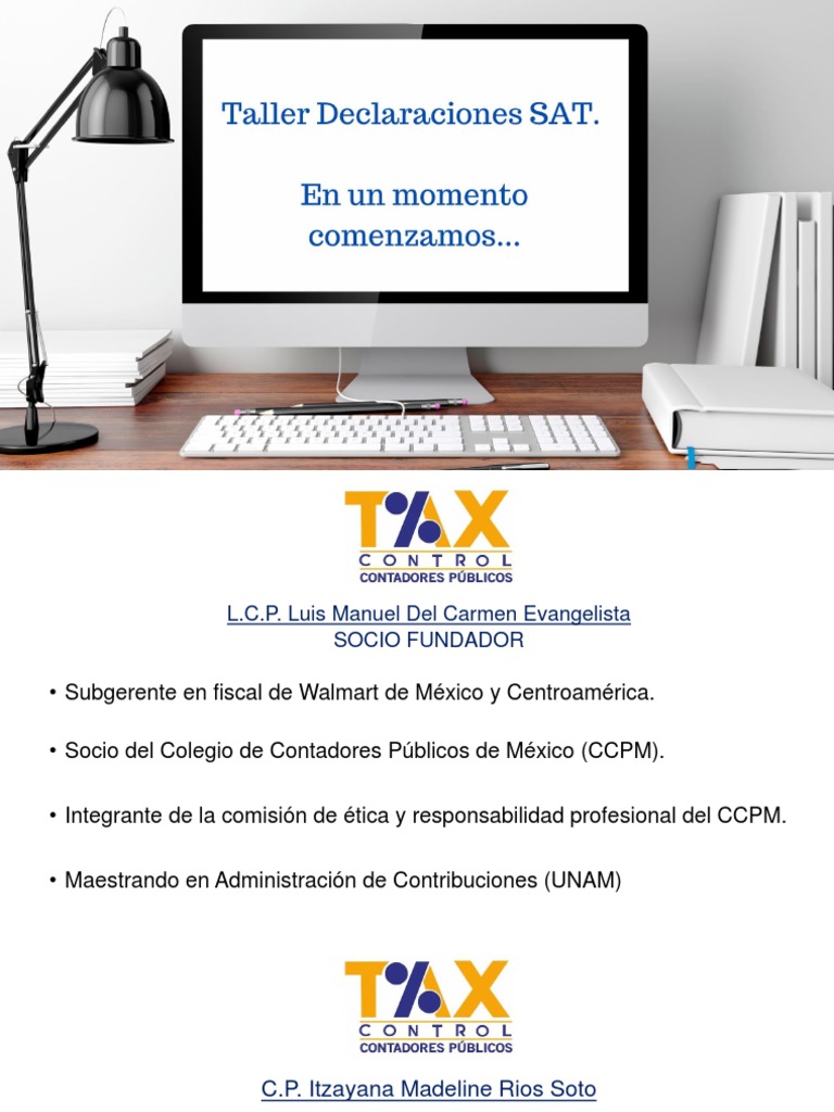 Taller Declaraciones SAT Mensuales | PDF | Impuesto sobre la renta ...