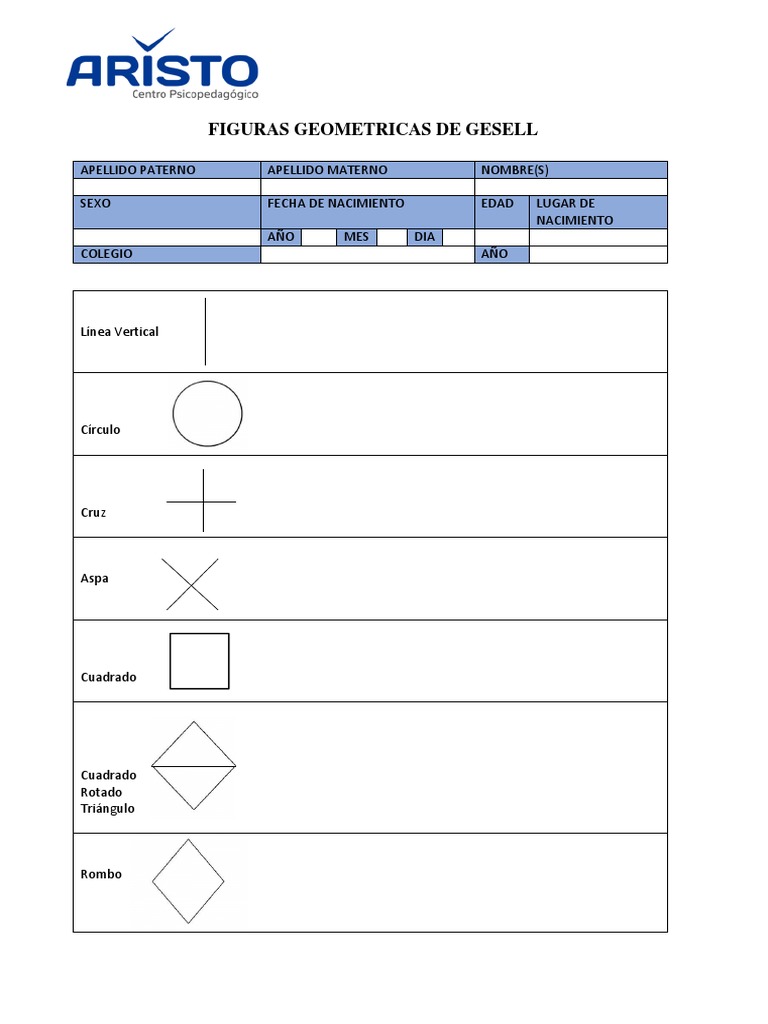 Test de Figuras Geometricas de Gesell | PDF