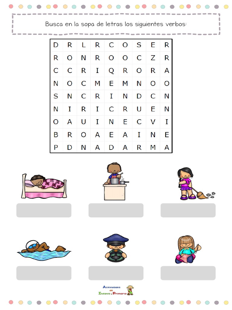 Sopa de Letras Verbos | PDF