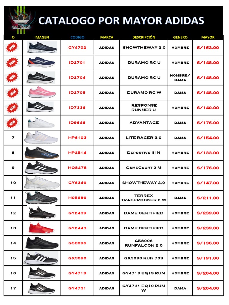 Comprehensive Adidas Shoe Catalog | PDF