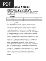 COREQ 32 Item Checklist | PDF | Focus Group | Qualitative Research