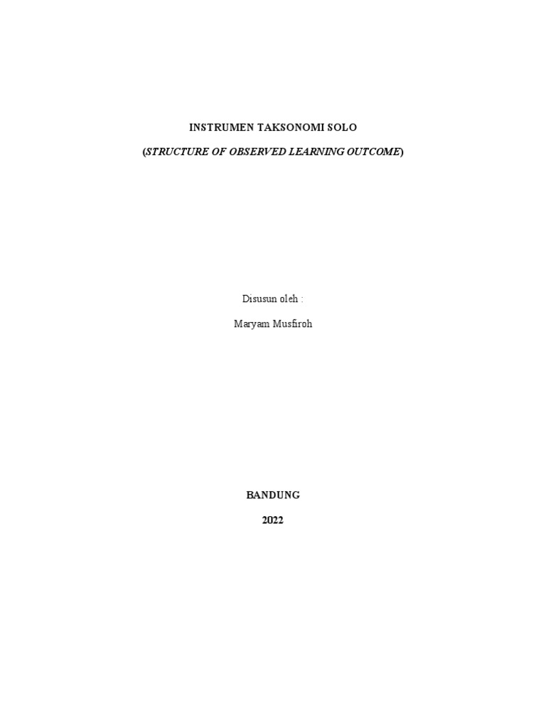 Taksonomi SOLO | PDF