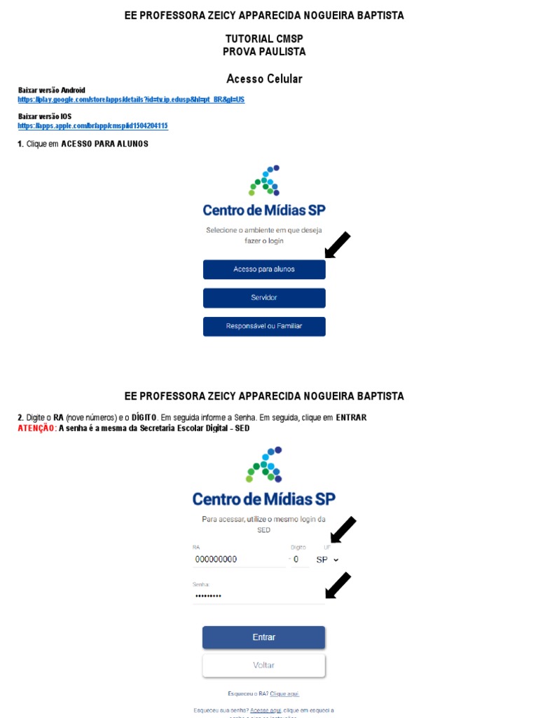 Tutorial CMSP Celular | PDF
