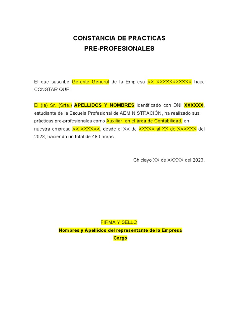 Constancia de Prácticas o Trabajo | PDF