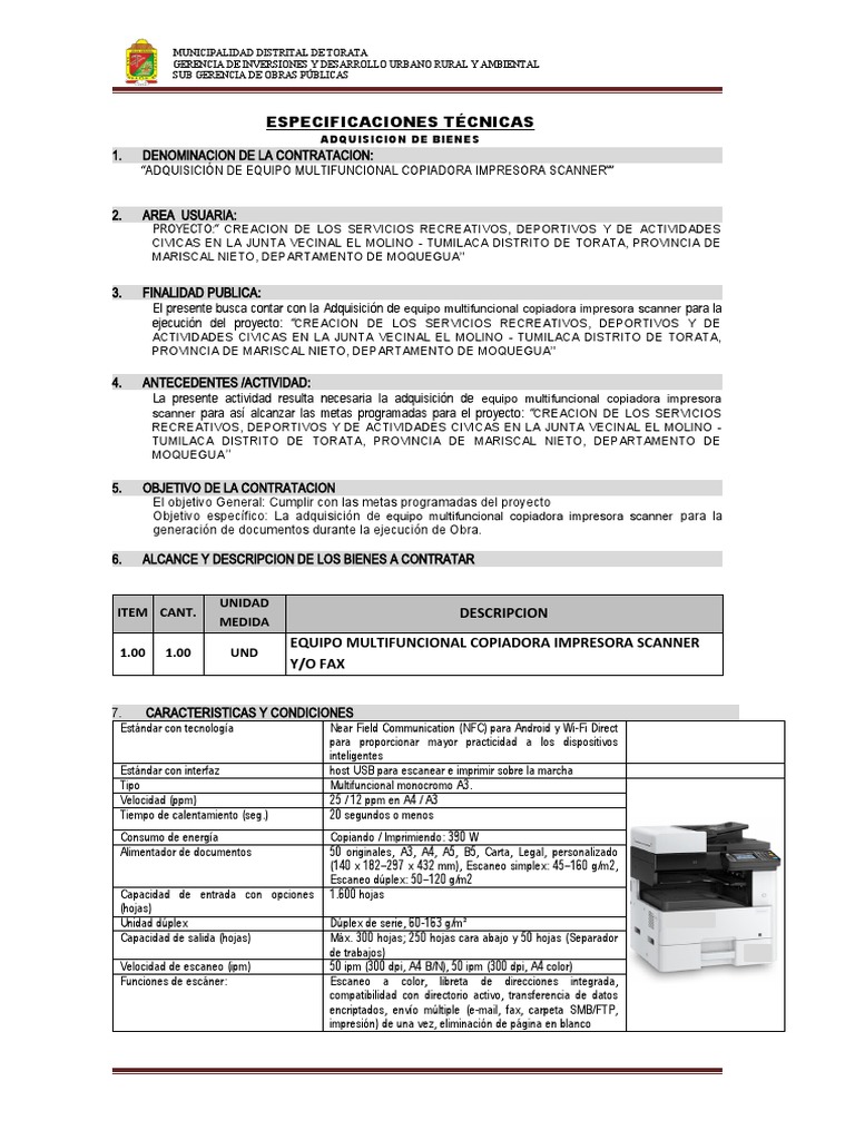 TDR Impresora | PDF | Impresora (Computación) | Escáner de imagen