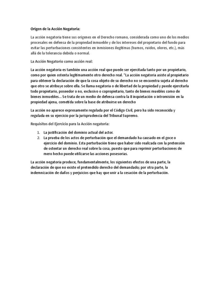 Accion Negatoria | PDF Accion Negatoria | PDF