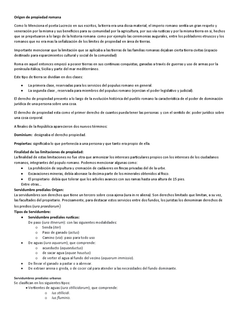 Origen de propiedad romana | PDF | Roma antigua | Propiedad