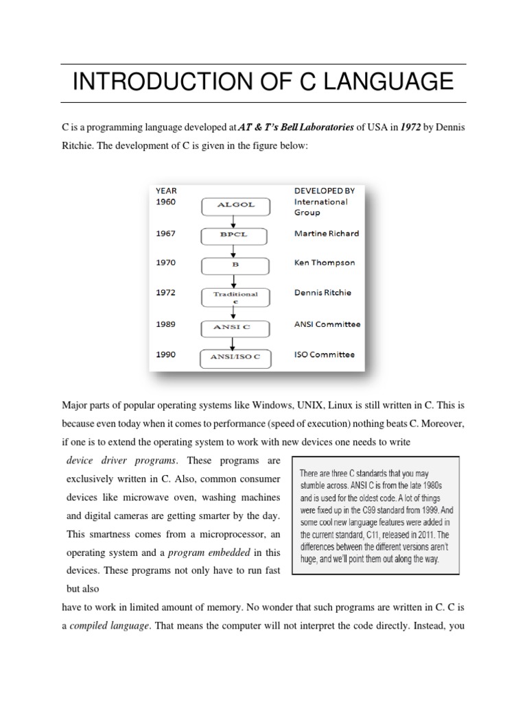 C Notes - Module1 | PDF | Data Type | Integer (Computer Science)