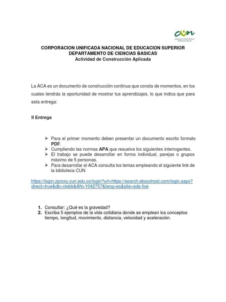 ACA 2 Física Mecánica | PDF