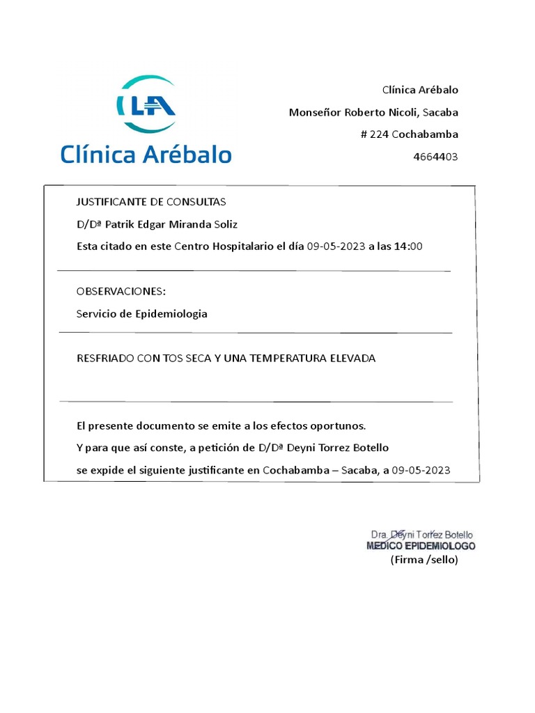Clinica Arebalo XD | PDF