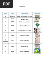 Calendario Cívico Honduras | PDF