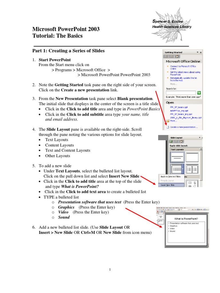 PPT2003 Basic Tutorial | PDF | Microsoft Power Point | Menu (Computing)