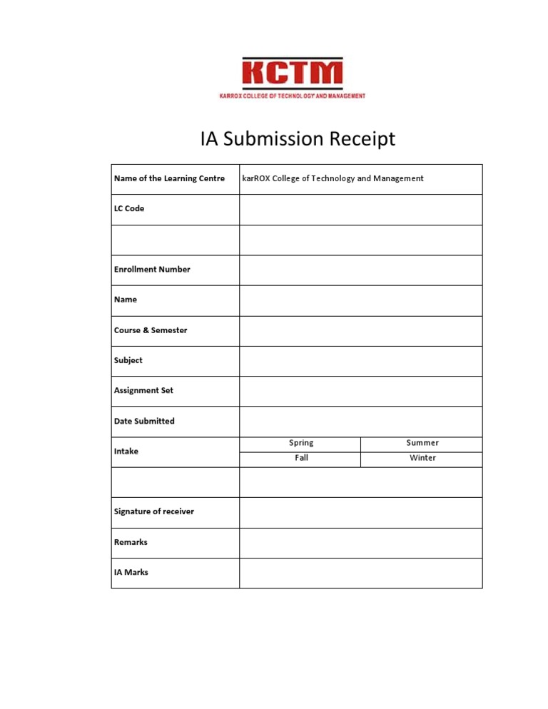 IA Submission Receipt | PDF
