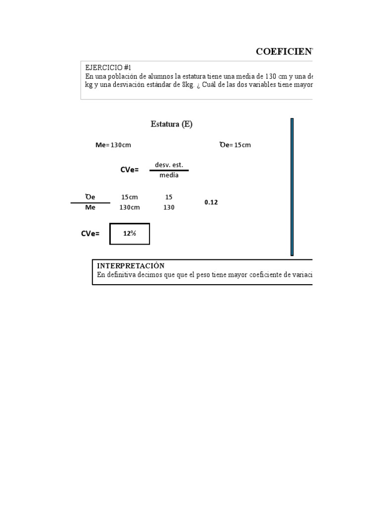 Coeficiente de Variación | PDF | Estadísticas descriptivas | Análisis ...
