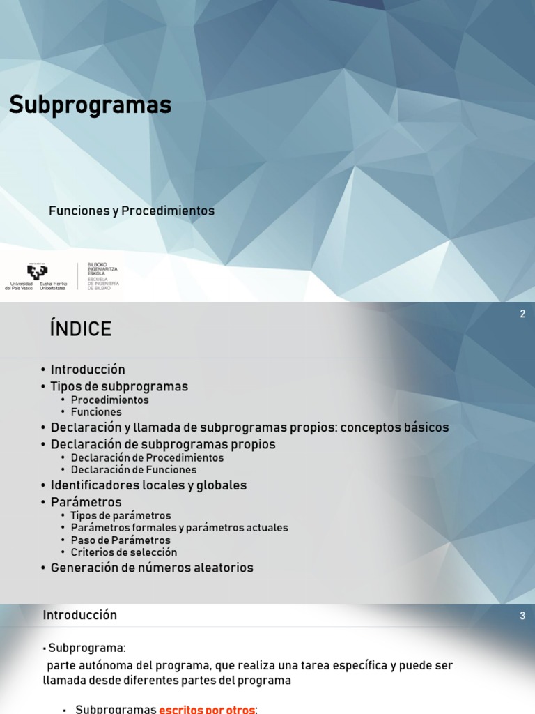 04 - Subprogramas | PDF | Parámetro (programación de computadora) | Variable (informática)