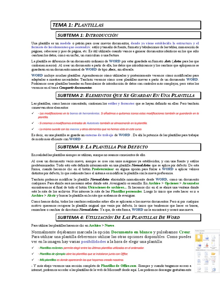 3.1 Unidad 3 - Proc de Textos - Manual - Clase - 16 - Plantillas | PDF | Archivo de computadora ...