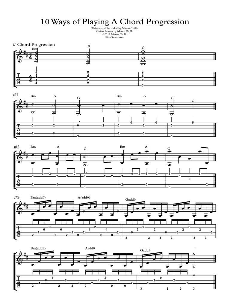 10 Ways of Playing A Chord Progression | PDF