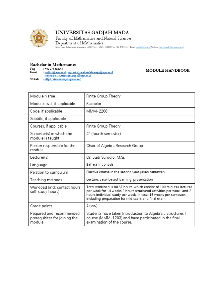 Module Handbook - S1 Graph Theory | PDF | Group (Mathematics) | Group ...