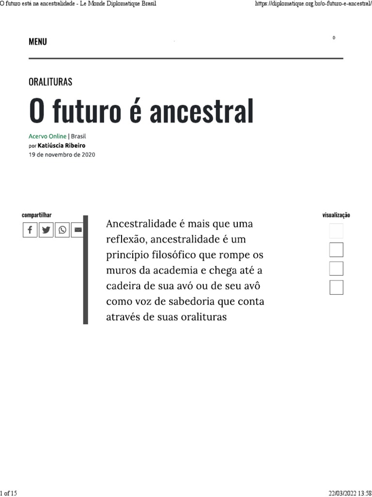 O Futuro É Ancestral | PDF