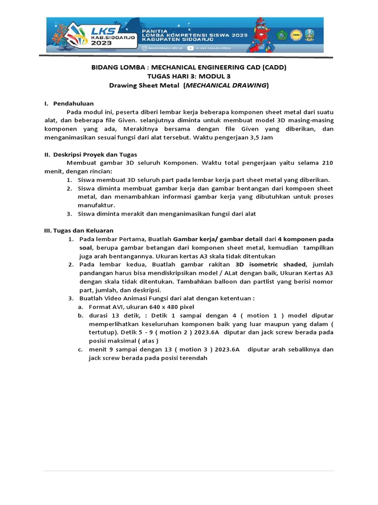 Soal Modul 3 - Mechanical Drawing | PDF