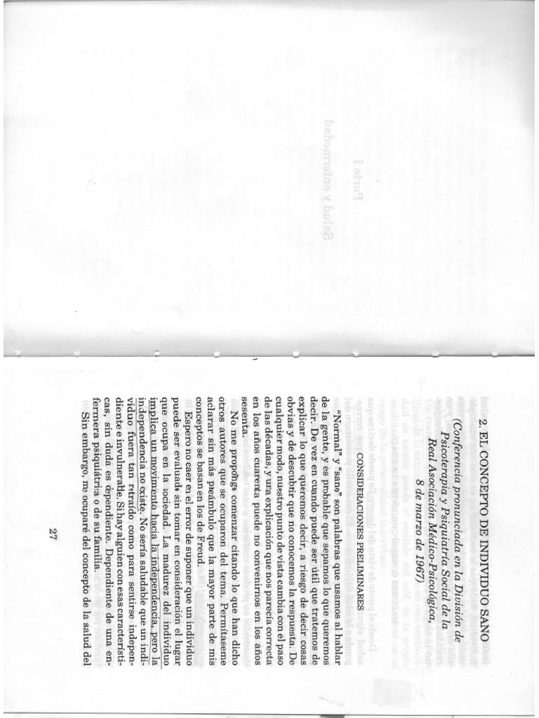 El Concepto de Individuo Sano | PDF