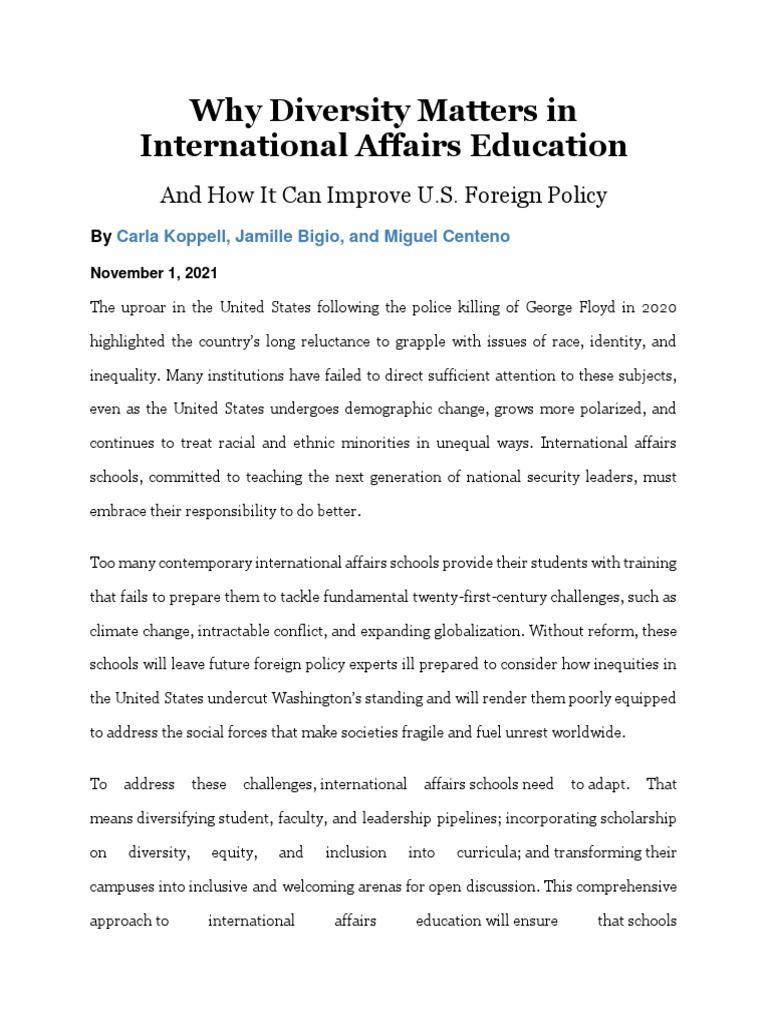 Why Diversity Matters | PDF | Immigration | Multiculturalism