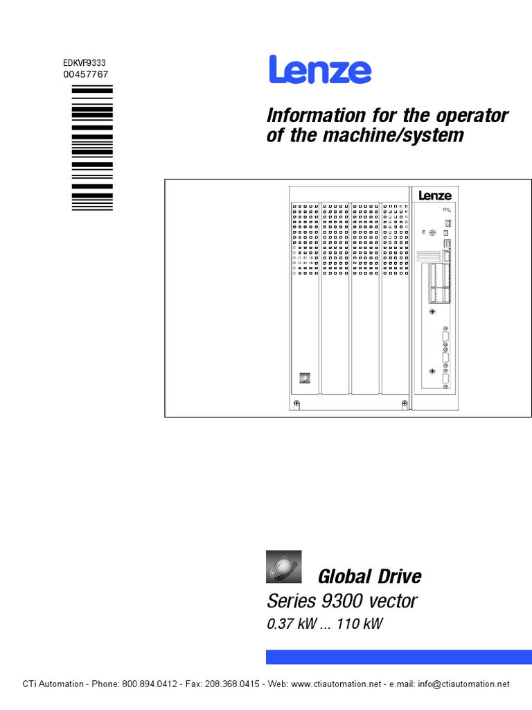 Lenze 9300 Vector Operator Information | PDF