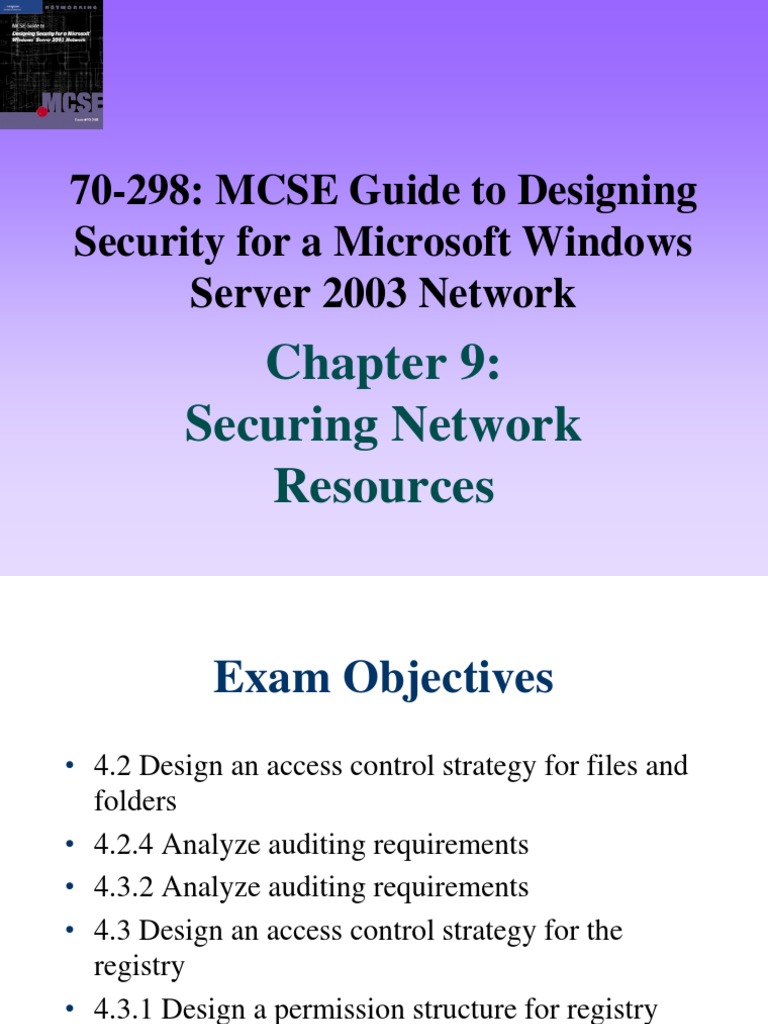 70-298: MCSE Guide To Designing Security For A Microsoft Windows Server ...