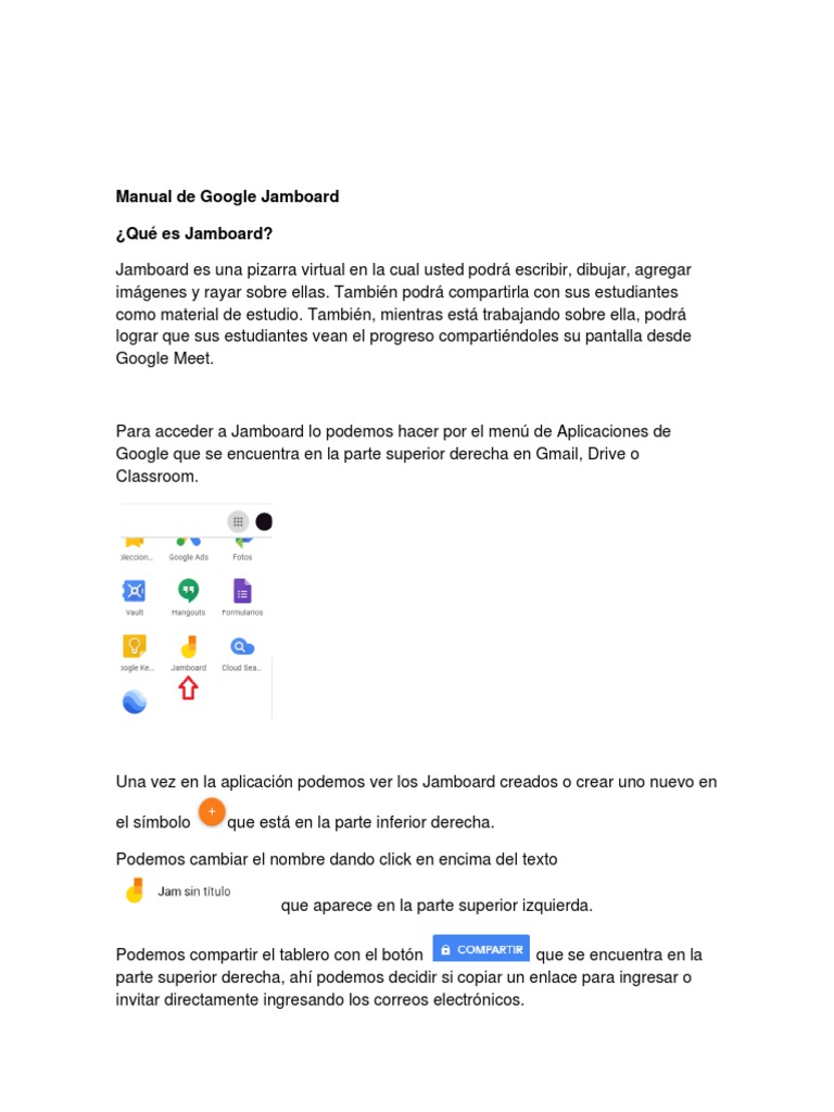 Manual Jamboard | PDF | Herramientas | Informática