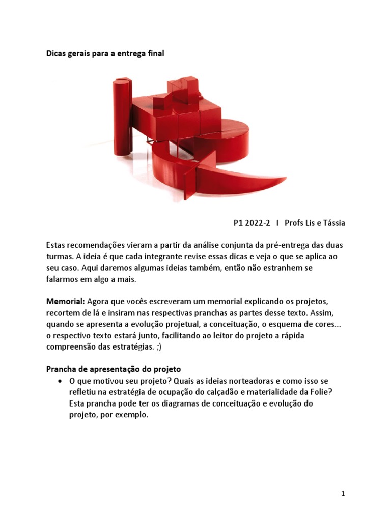 Dicas Gerais para A Entrega Final | PDF