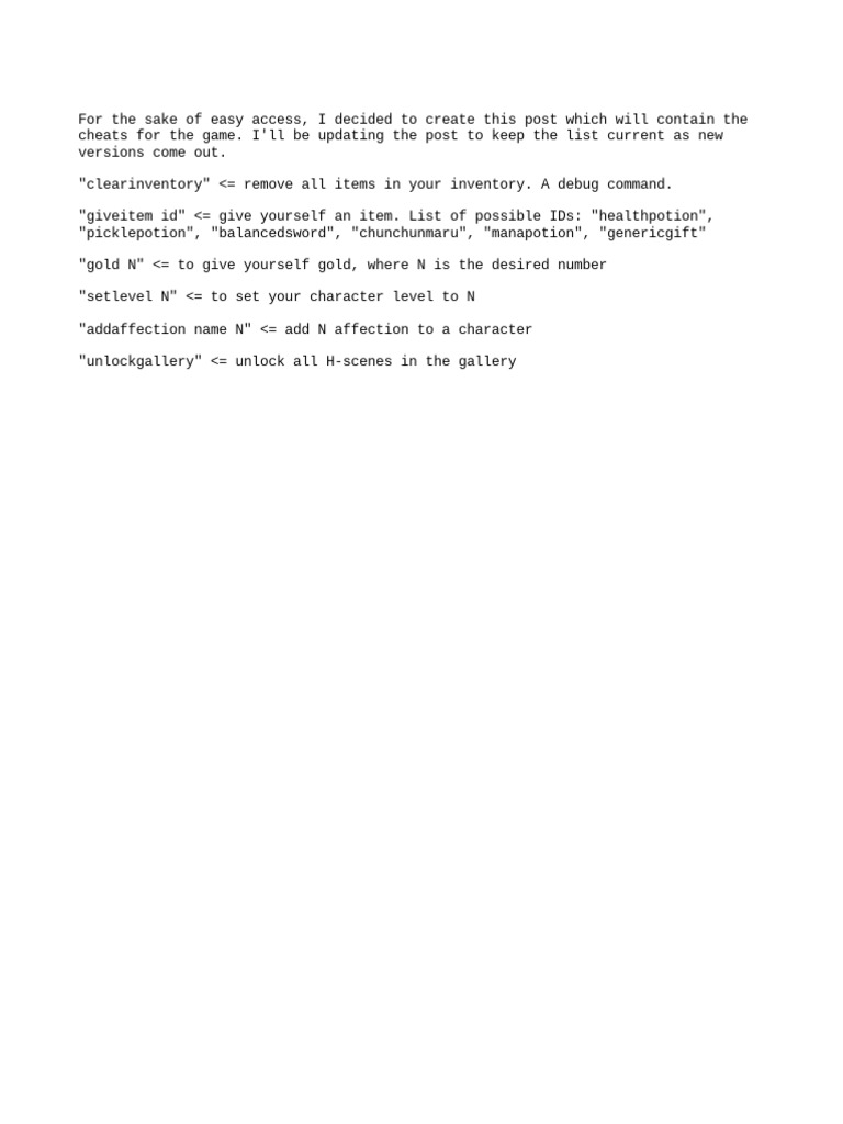 Adventurer Trainer Cheats | PDF