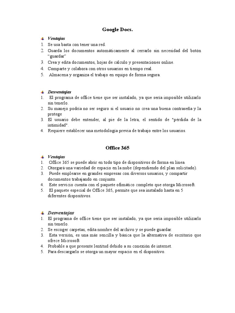 Google Docs Ventajas | PDF